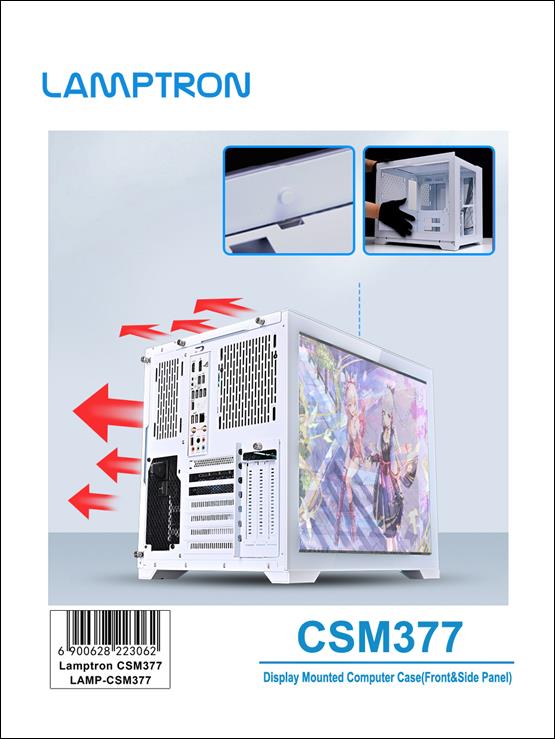 Lamptron PC Hardware Monitor Case CSM377(Front&Side Display)-White version&Black version - Lamps